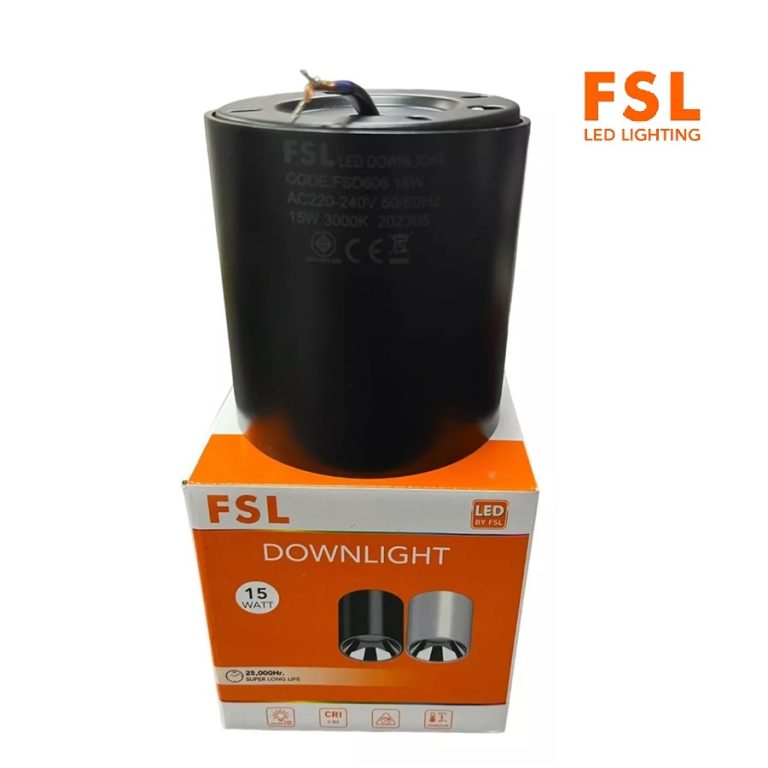 Foco Sobrepuesto Retraido Negro 15w 3000k FSL – POWER LED CHILE SPA