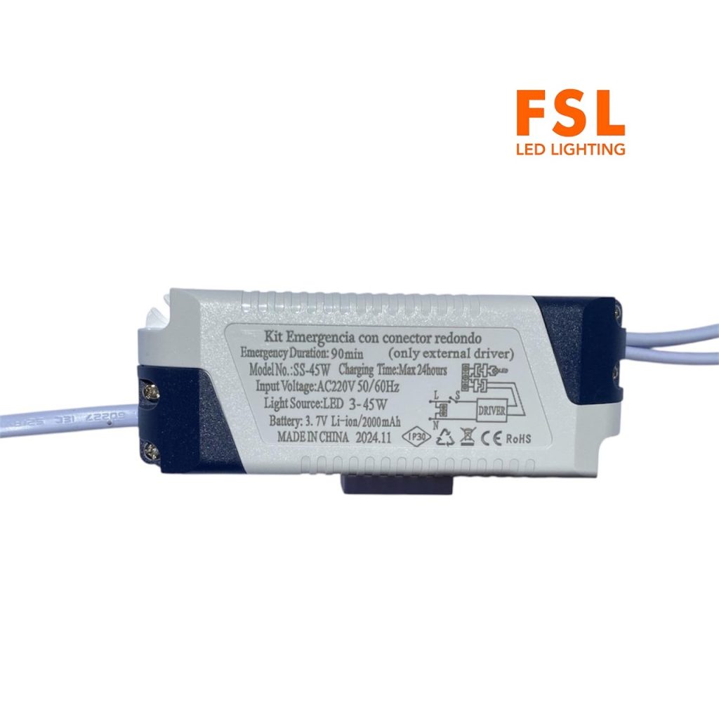 Kit Emergencia Externo Panel Led Conector Redondo 3-45w FSL – POWER LED CHILE SPA