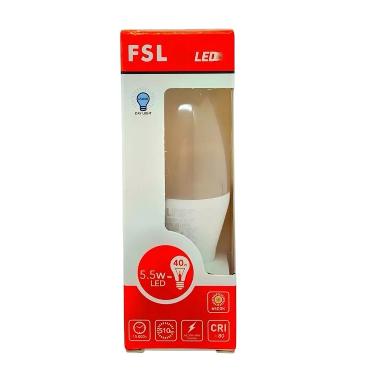 Ampolleta Vela LED E27 5,5w FSL – POWER LED CHILE SPA